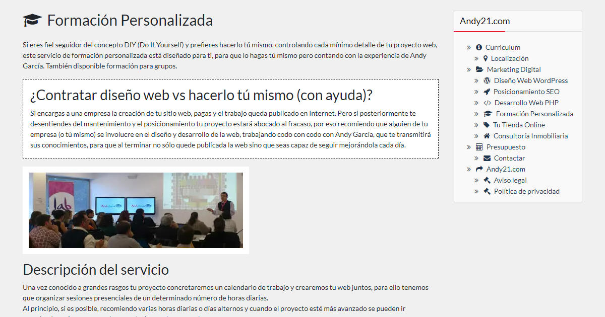 Formación Web & SEO 🧡 Andy21